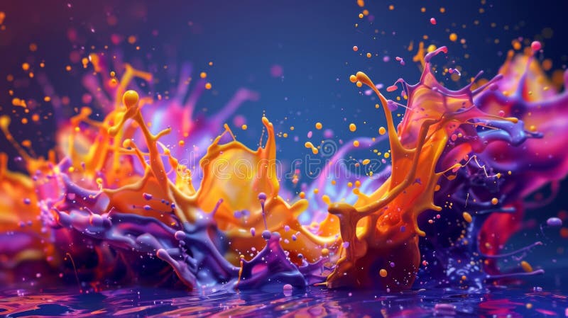 Splashes of Intense Color Collide and Blend Creating a Spectacular ...