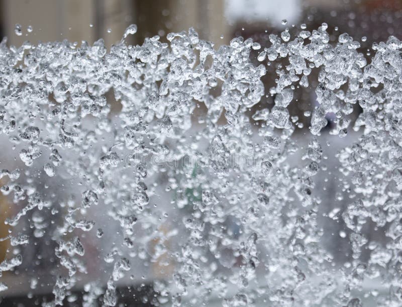 Splashes of Jets of Water in a Fountain. Stock Image - Image of ...