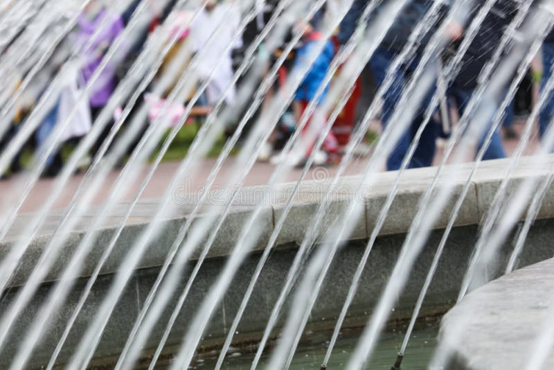 Splashes of Jets of Water in a Fountain. Stock Photo - Image of clear ...