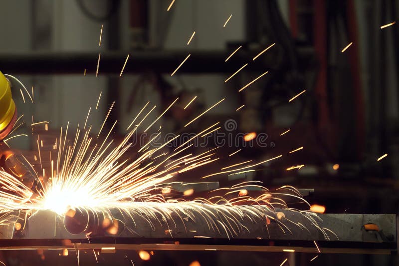 Splashes of Molten Metal during Welding Process on Melting Machine ...