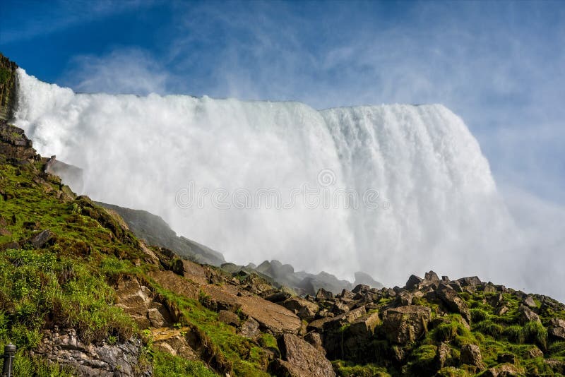 Splashes of the Niagara Falls in a Sunny Day Stock Photo - Image of ...