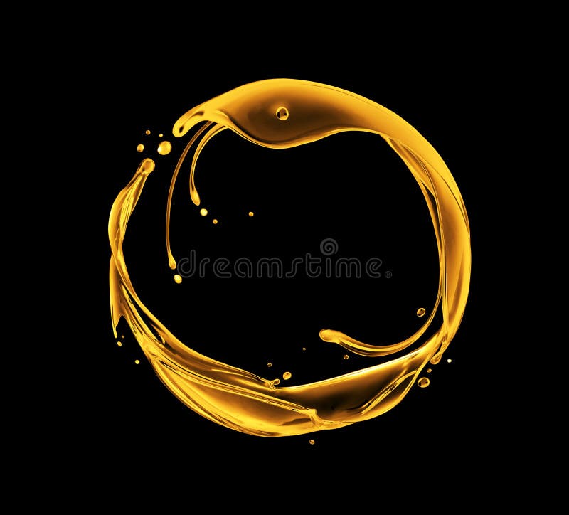 Splashes of Oily Liquid Arranged in a Circle Isolated on White ...