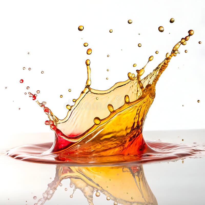 Splashes of Oily Liquid Isolated on White Background Stock Illustration ...