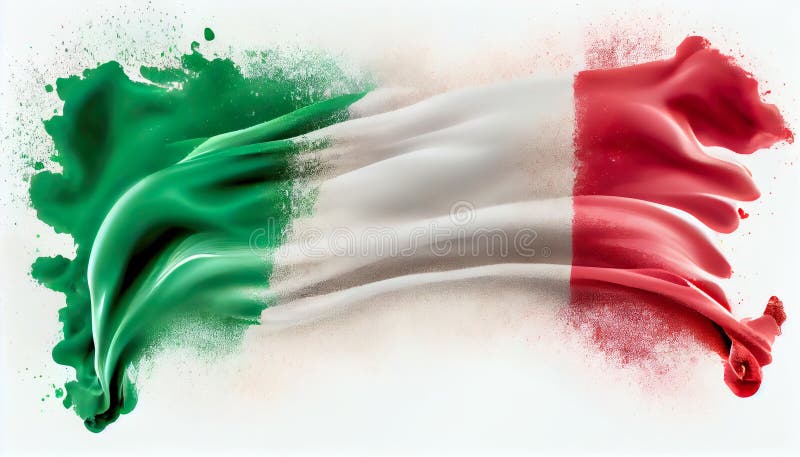 Splashes of Paint in the Colors of the Italian Flag. Generative AI ...