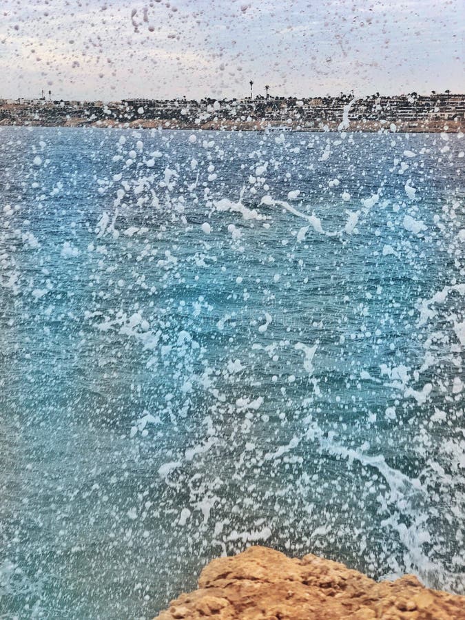 Splashes of the Red Sea Close-up. Beautiful Clear Sea Stock Photo ...