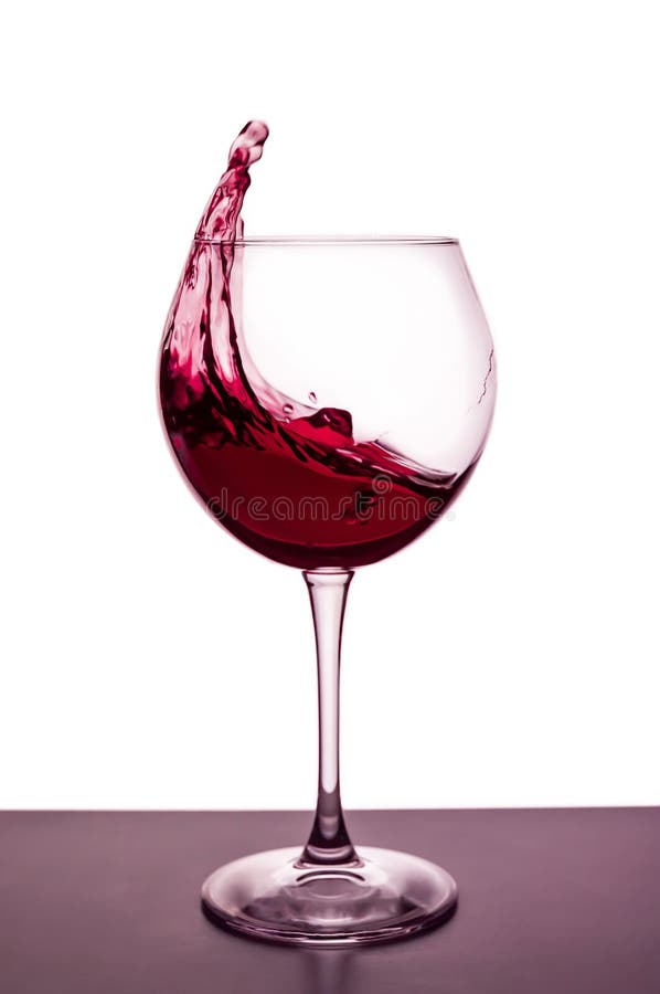 Splashes of Red Wine in a Wineglass Stock Image - Image of drop, shake ...