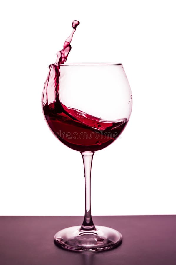 Splashes of Red Wine in a Wineglass Stock Photo - Image of glass, life ...