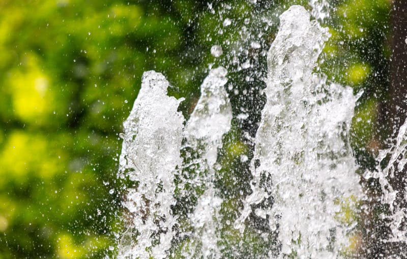 Splashes of Water in a Fountain in Summer Stock Image - Image of liquid ...