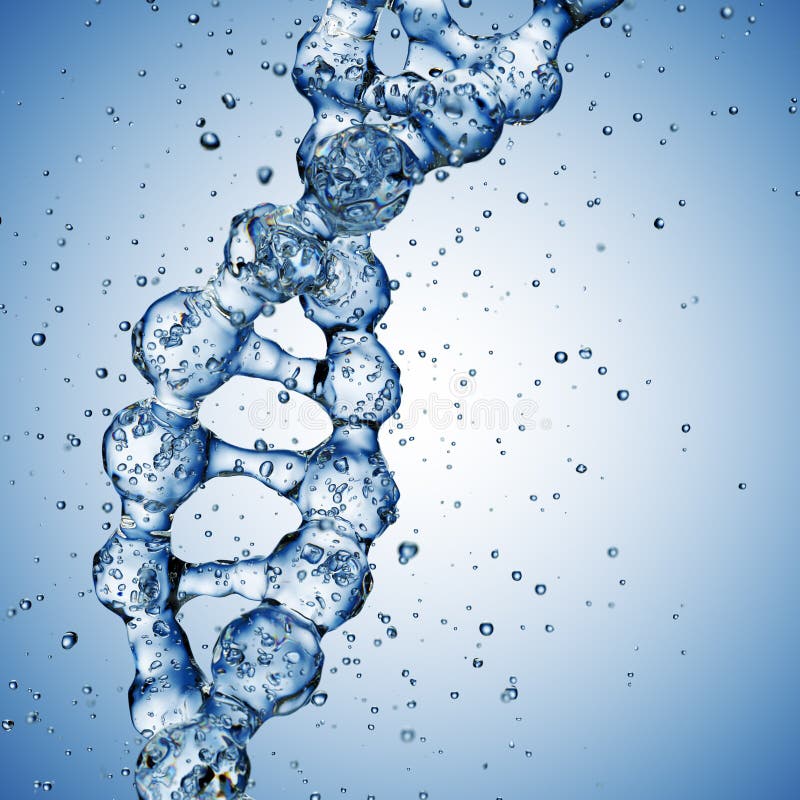 Splashes of Water Shaped of a DNA Molecule. 3d Render Stock ...