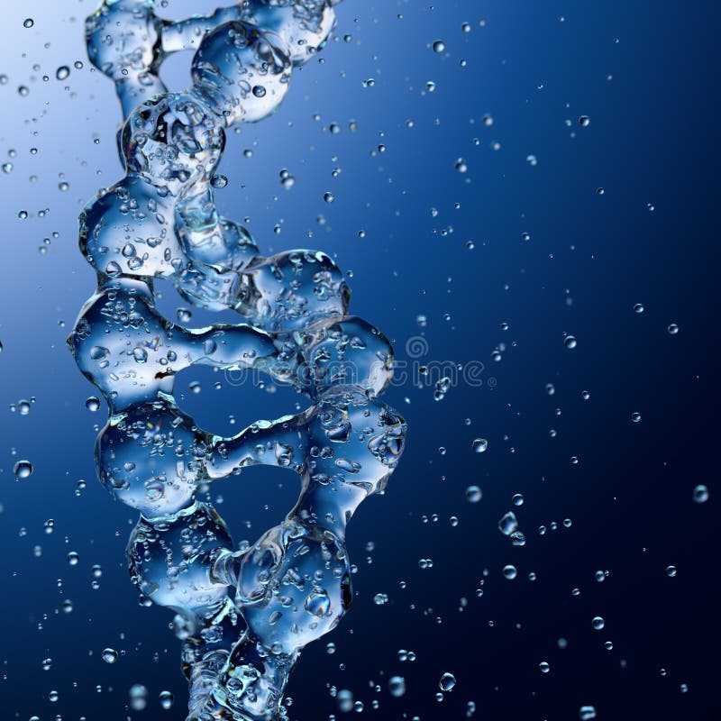 Splashes of Water Shaped of a DNA Molecule. 3d Render Stock ...