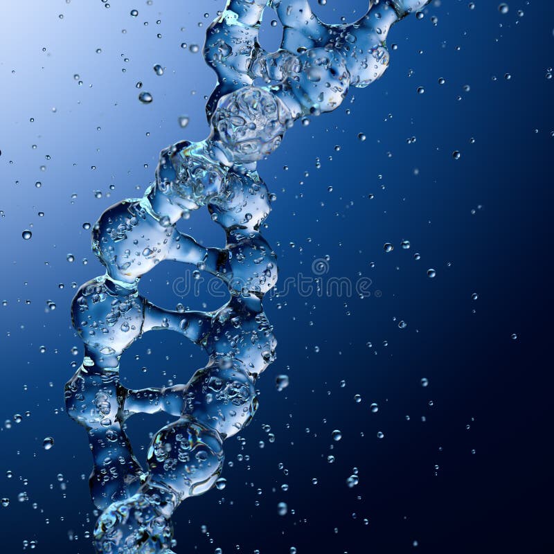 Splashes of Water Shaped of a DNA Molecule. 3d Render Stock ...
