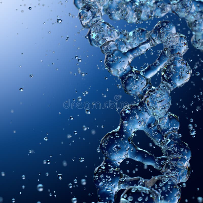 Splashes of Water Shaped of a DNA Molecule. 3d Render Stock ...