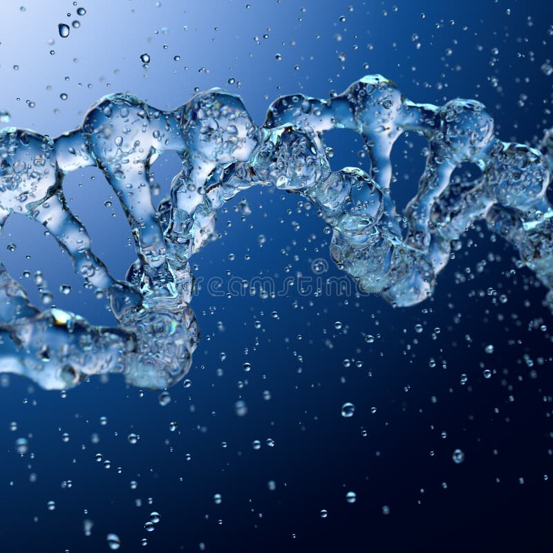 Splashes of Water Shaped of a DNA Molecule. 3d Render Stock ...