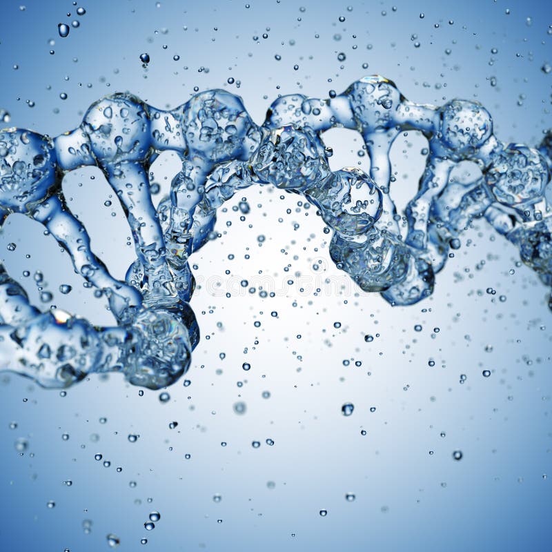 Splashes of Water Shaped of a DNA Molecule. 3d Render Stock ...