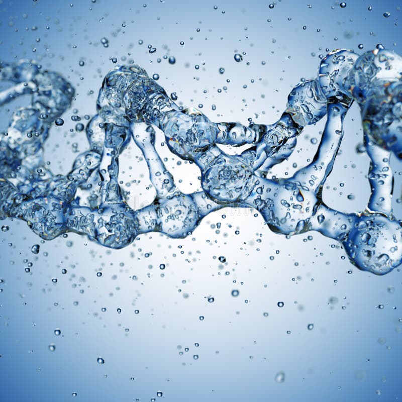 Splashes of Water Shaped of a DNA Molecule. 3d Render Stock ...