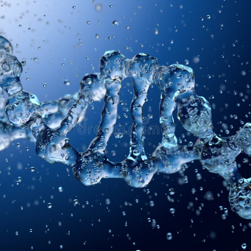 Splashes of Water Shaped of a DNA Molecule. 3d Render Stock ...