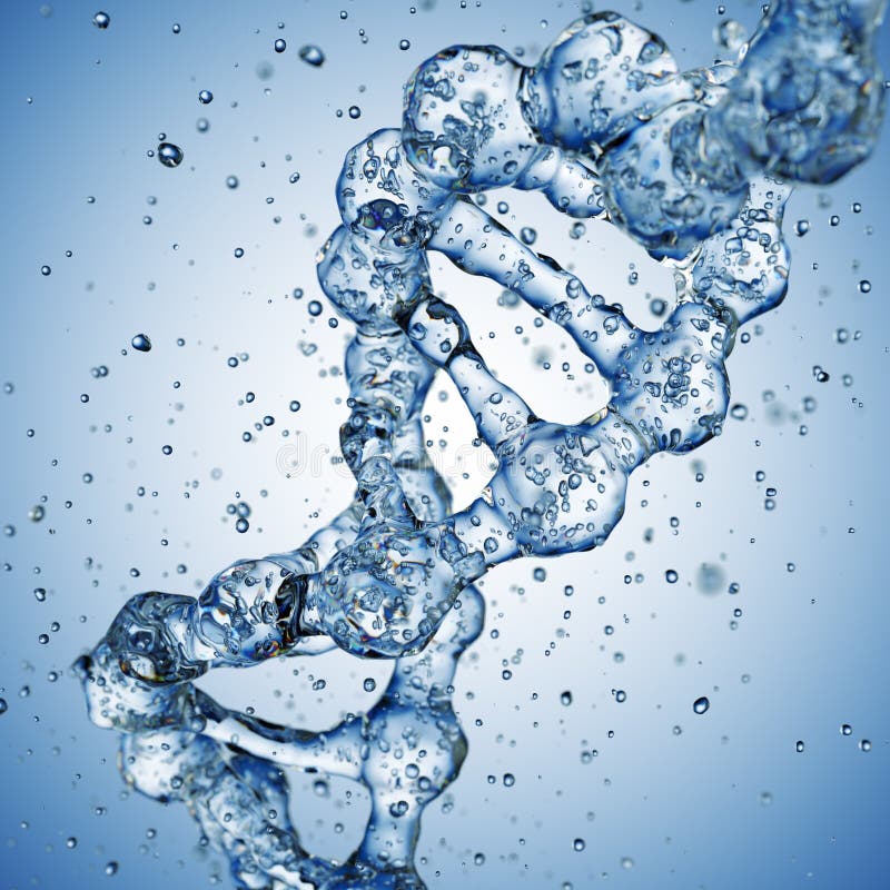Splashes of Water Shaped of a DNA Molecule. 3d Render Stock ...