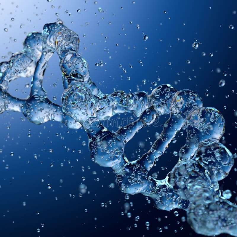Splashes of Water Shaped of a DNA Molecule. 3d Render Stock ...