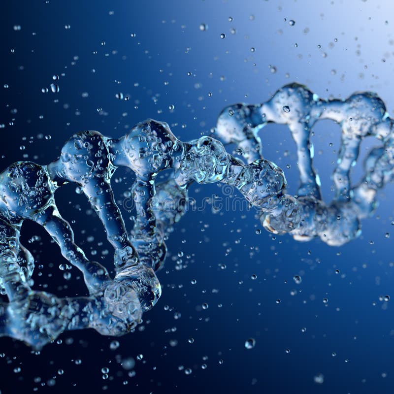 Splashes of Water Shaped of a DNA Molecule. 3d Render Stock ...