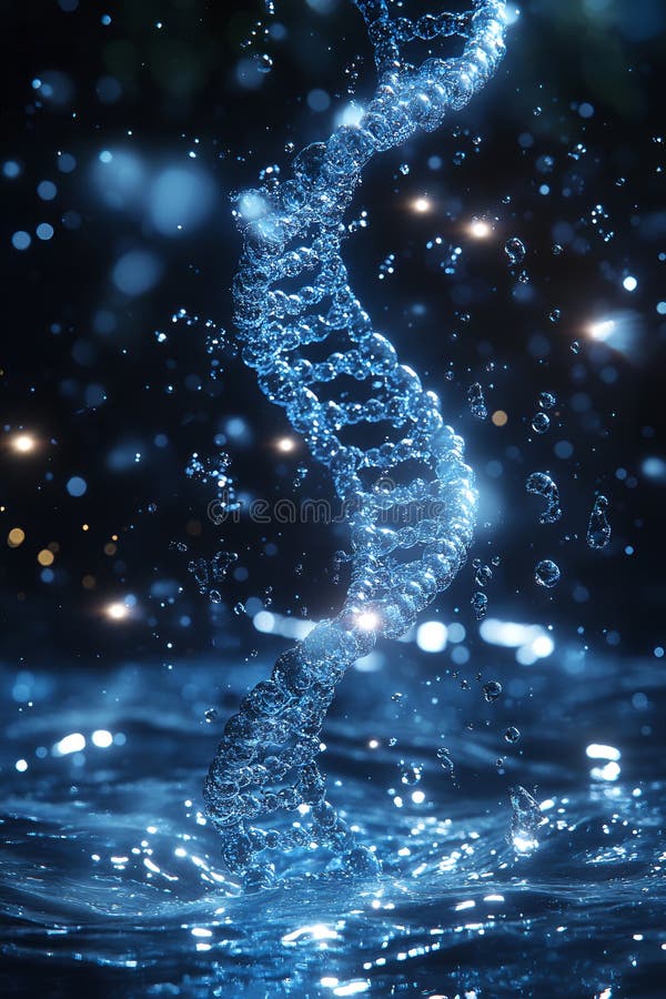 Splashes of Water Shaped of a DNA Molecule Stock Photo - Image of ...