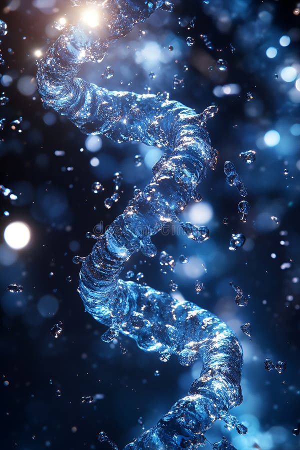 Splashes of Water Shaped of a DNA Molecule Stock Image - Image of shape ...