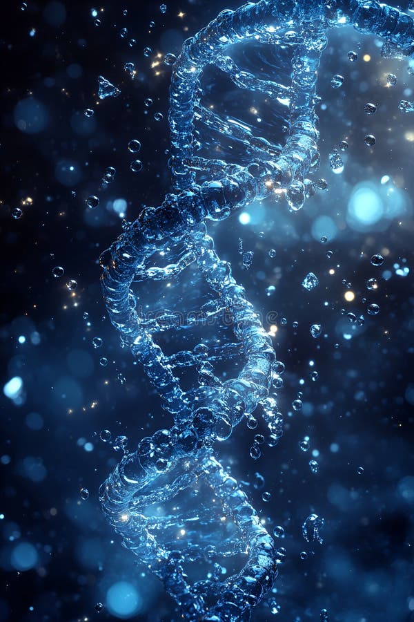 Splashes of Water Shaped of a DNA Molecule Stock Photo - Image of ...