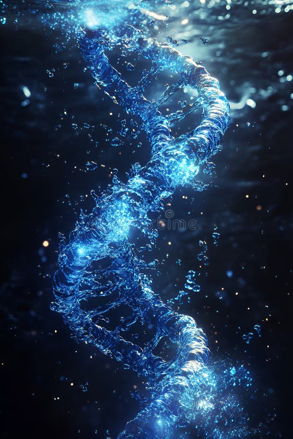 Splashes of Water Shaped of a DNA Molecule Stock Photo - Image of ...