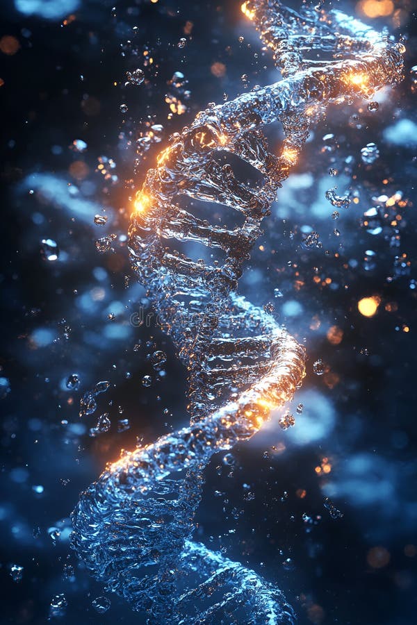 Splashes of Water Shaped of a DNA Molecule Stock Image - Image of ...