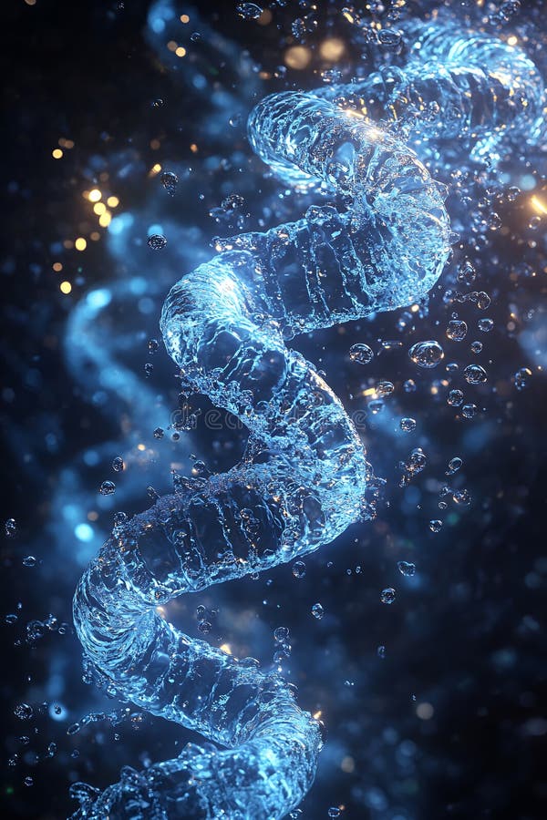 Splashes of Water Shaped of a DNA Molecule Stock Image - Image of ...