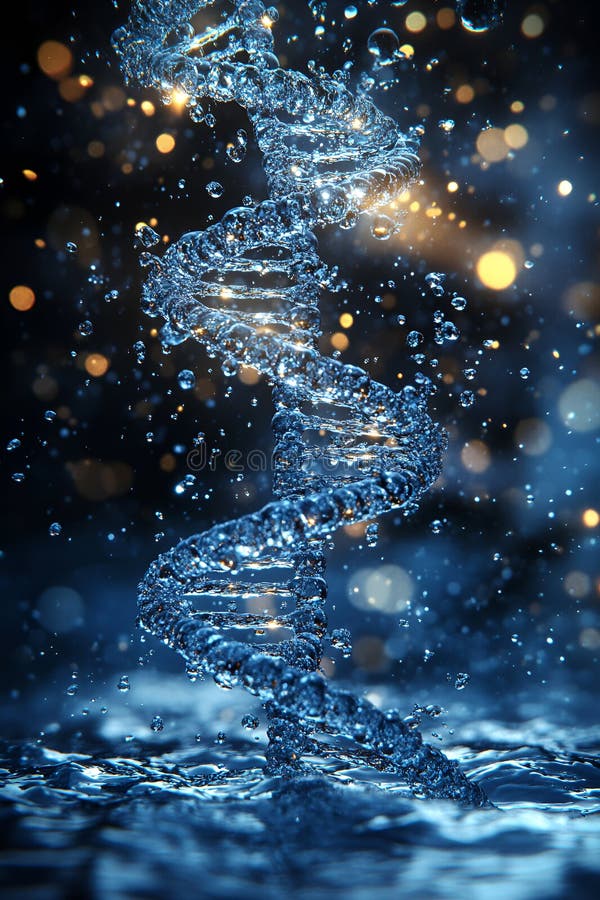 Splashes of Water Shaped of a DNA Molecule Stock Photo - Image of human ...