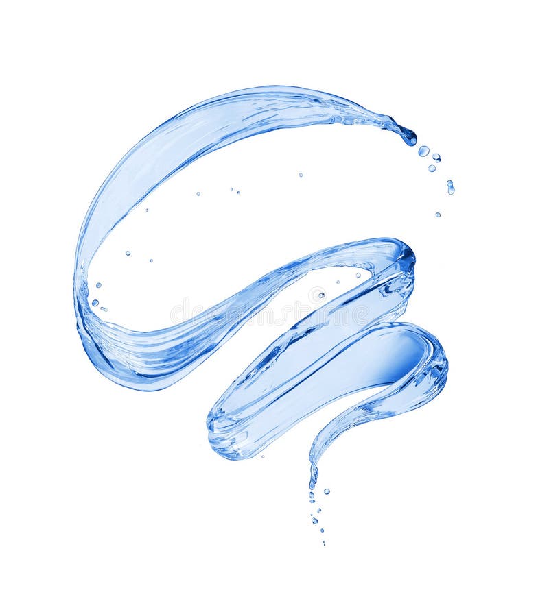 Splashes of Water in a Swirling Shape, Isolated on White Stock Photo ...