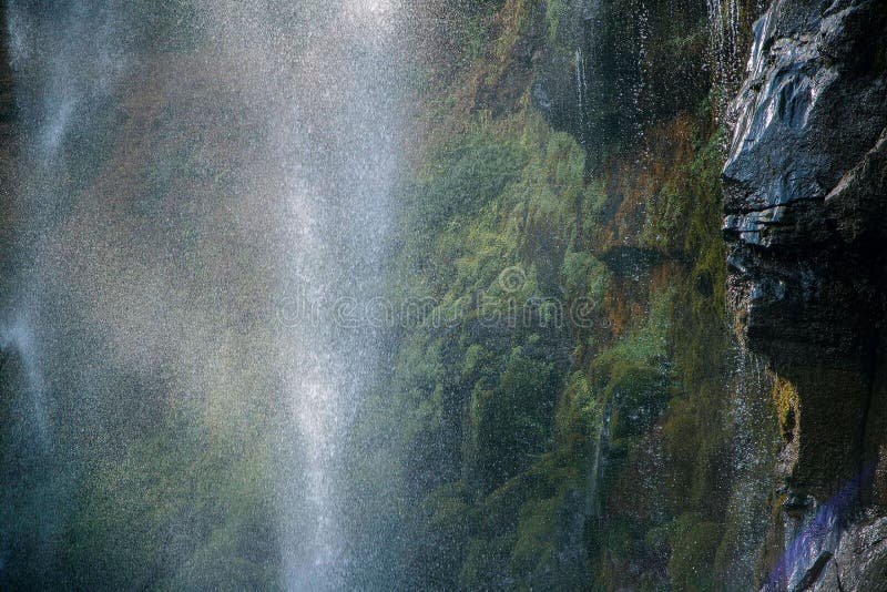 Splashes of a Waterfall in a Nature Reserve Stock Image - Image of ...