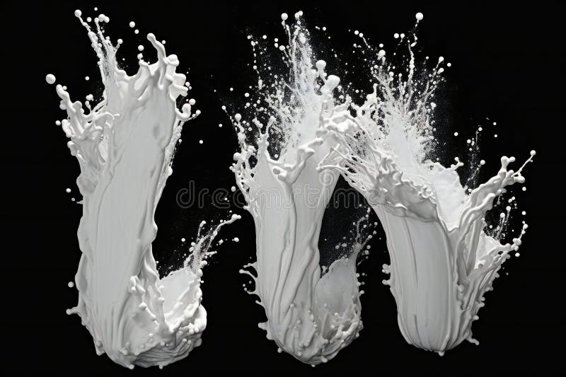 Splashes of White Paint on a Black Background, Isolated, Art Stock ...