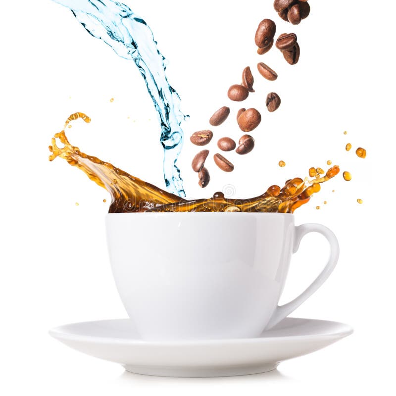 Splashing coffee stock image. Image of stream, splashing - 31379917