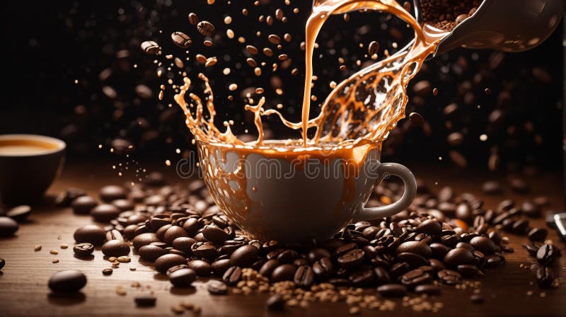 Pouring Coffee Splash Stock Illustrations – 2,371 Pouring Coffee Splash ...