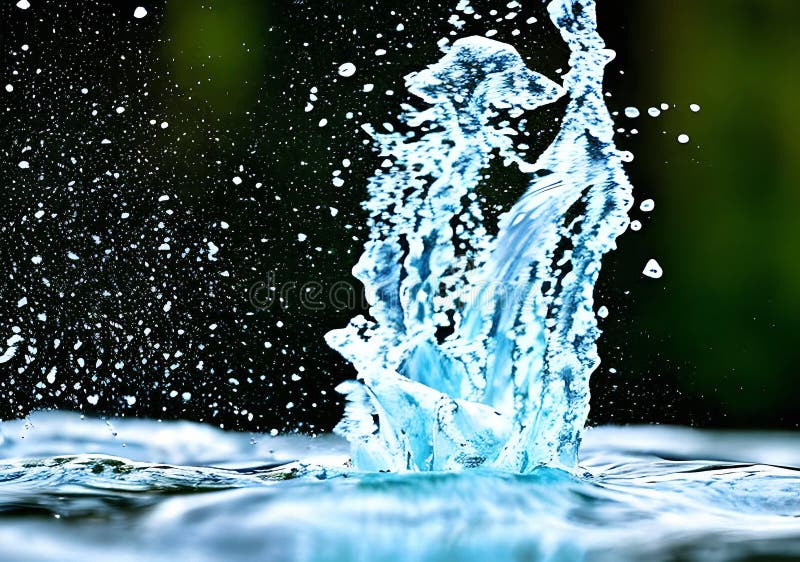 Splashing Cold Fresh Water, Ai Generated Stock Illustration ...