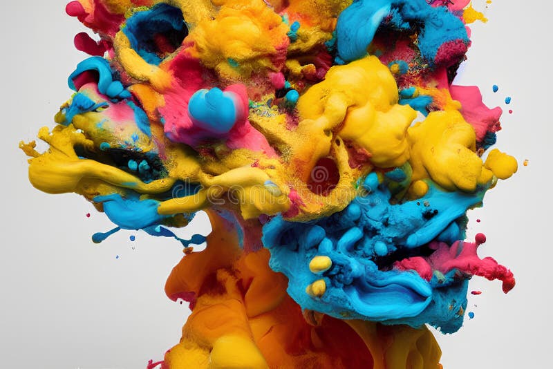 Splashing Color Surealistic Composition Art Stock Illustration ...