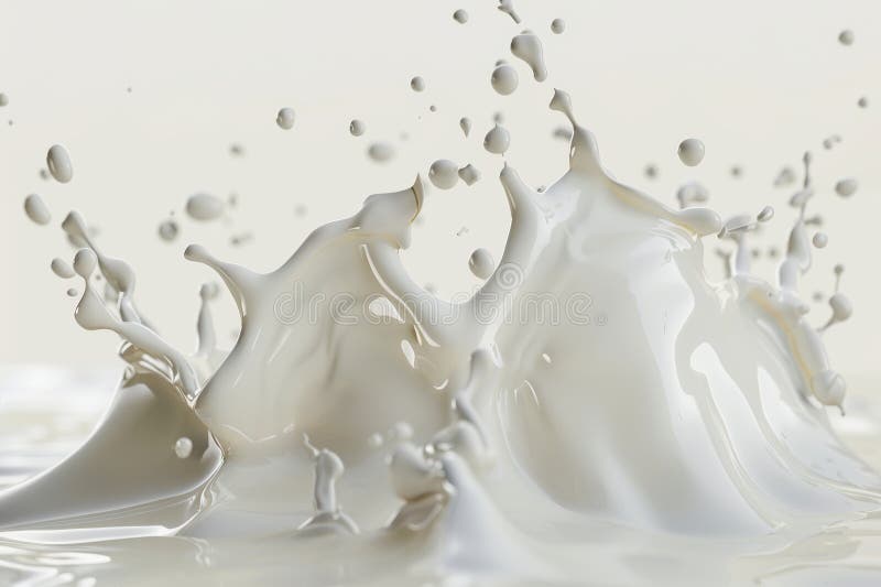 Splashing of Fresh Milk on Clean White Background Creating a Stunning ...