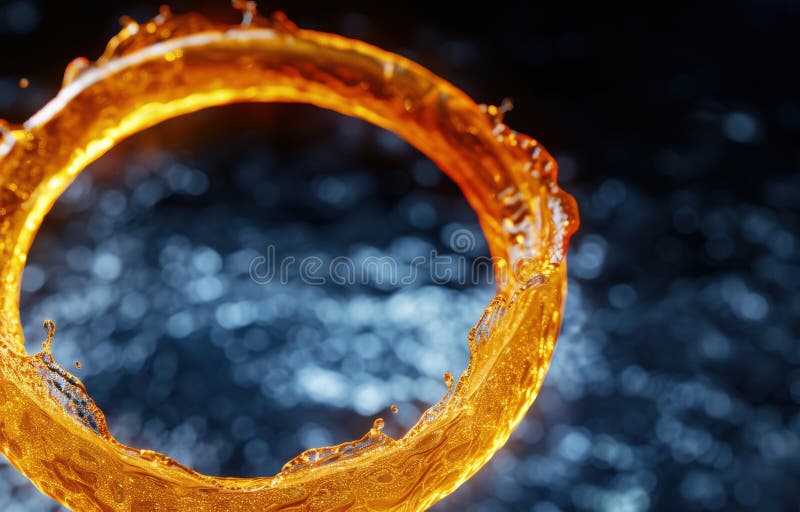 Splashing Golden Liquid Ring Stock Illustration - Illustration of ...