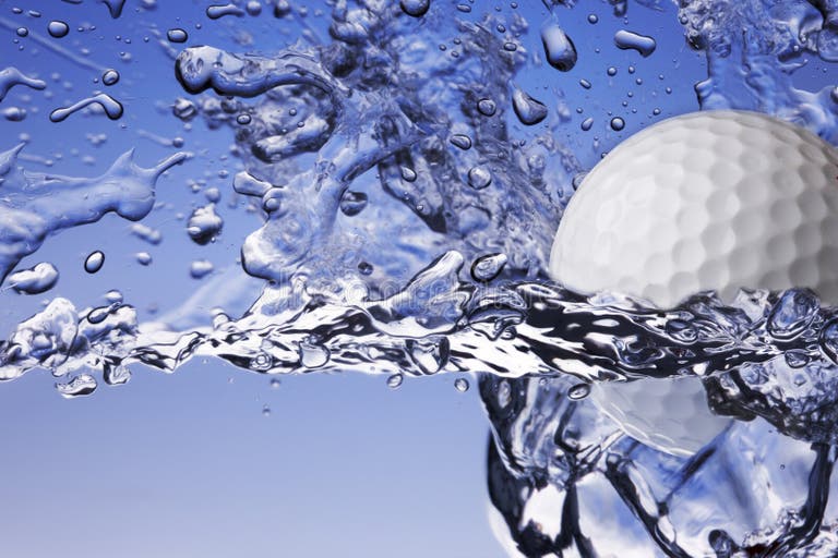 Splashing golf ball stock image. Image of dimple, bubbles - 15352603