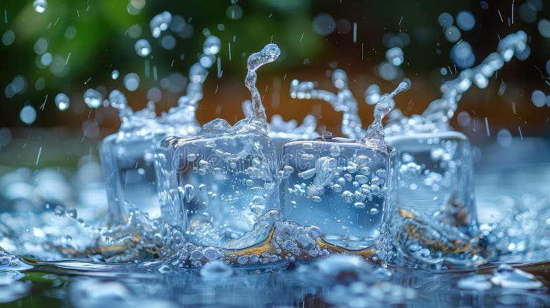 Splashing Ice Cubes - a Captivating Display of Cold and Refreshing ...