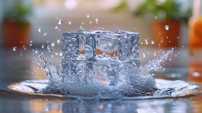 Splashing Ice Cubes - a Captivating Display of Cold and Refreshing ...