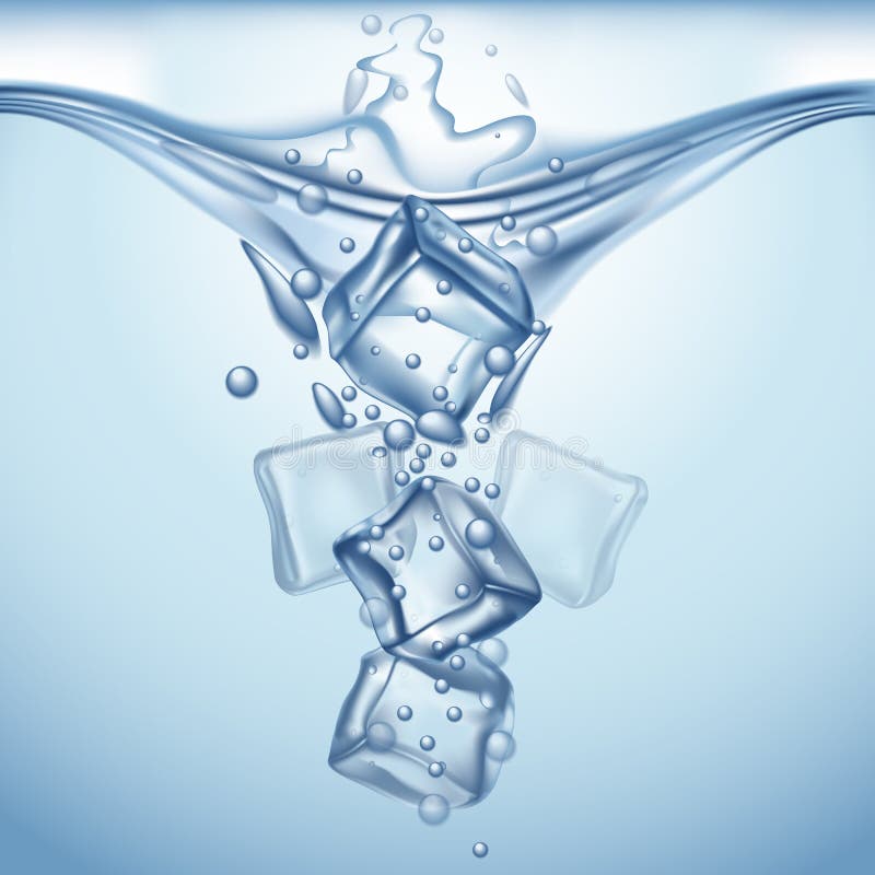 Splashing Ice cubes stock vector. Illustration of freshness - 118391336