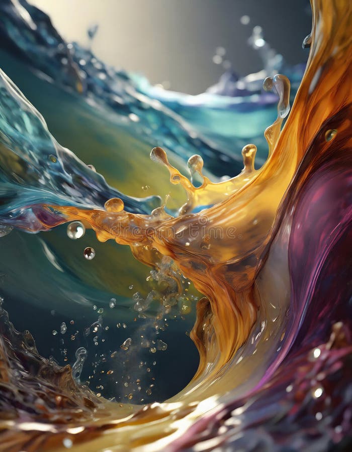 Splashing liquids stock illustration. Illustration of bright - 359777788
