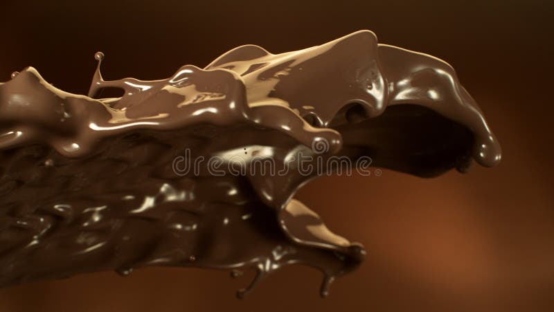 Splashing Melted Chocolate Flying in the Air Stock Illustration ...