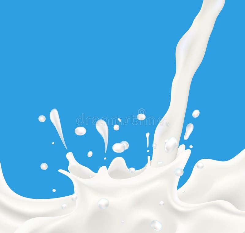 Splashing Milk On Blue Background Stock Vector - Illustration of ...