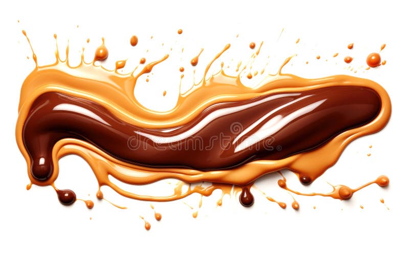 Splashing Mixture of Milk and Chocolate on a White Background Stock ...