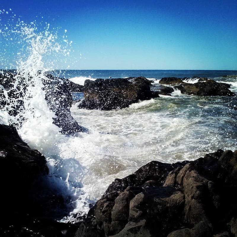 Splashing ocean. stock image. Image of pacific, aqua - 65008857