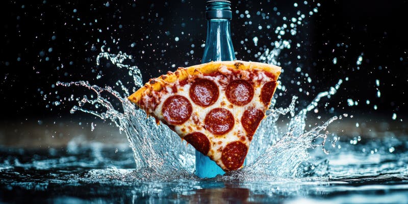 Splashing Pizza stock image. Image of advertisement - 362055751