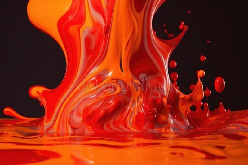 Splashing Red Liquid. Generate Ai Stock Illustration - Illustration of ...